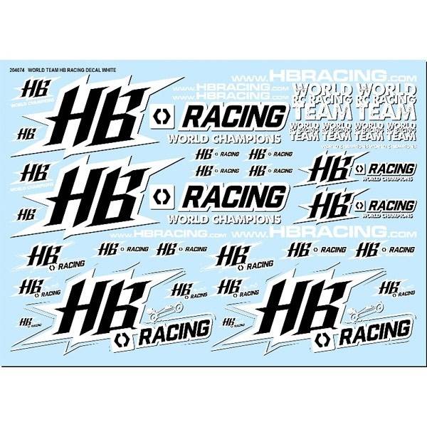HB RACING World Team HB RACING Decals White - Evolution Models